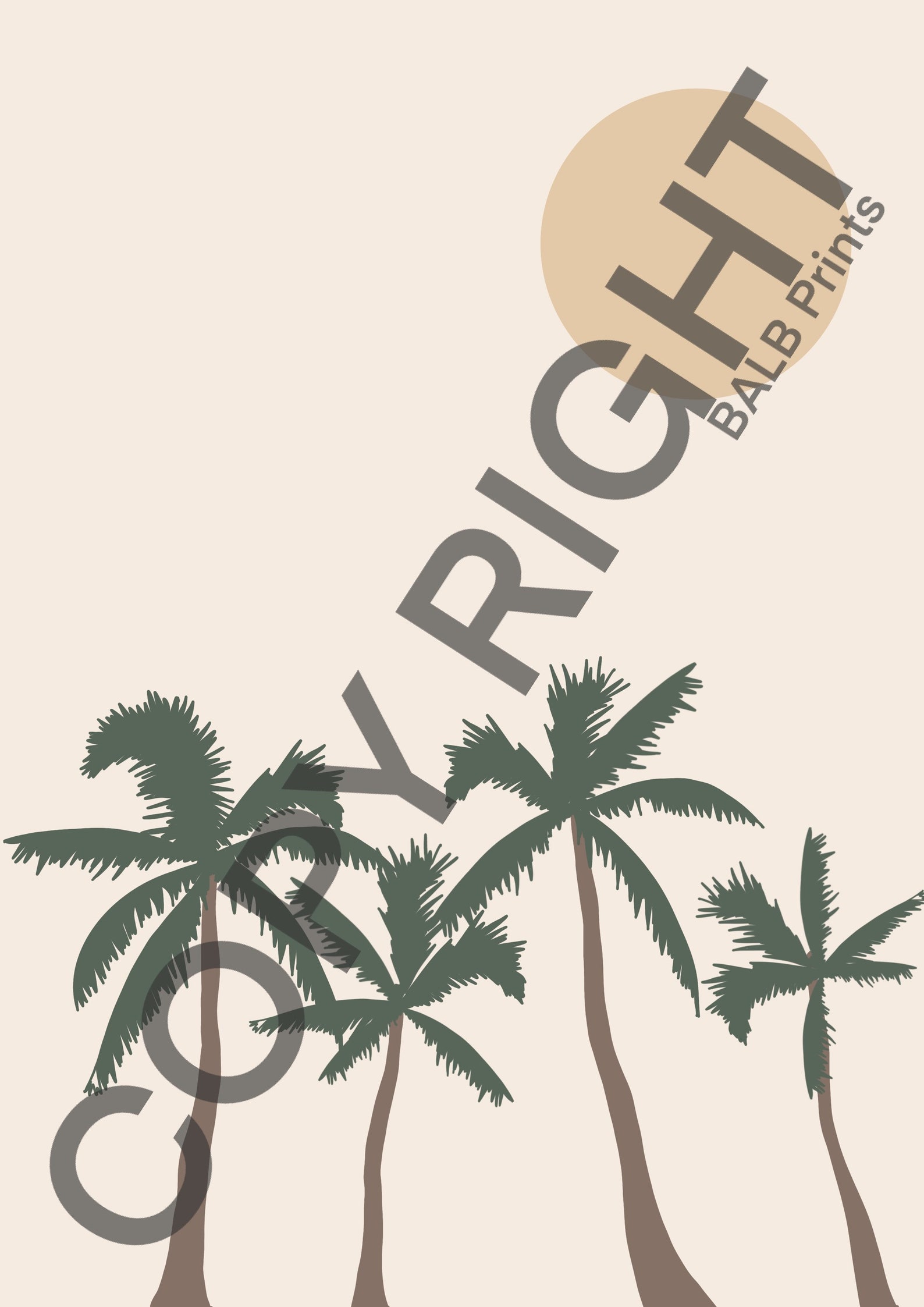 Minimal Palm Tree Print A3 A4 A5 A6 Wall Art Minimalist | Etsy