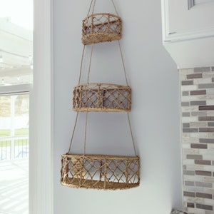 Three Tier Hanging Baskets Kitchen Baskets Set of 3 Hanging - Etsy