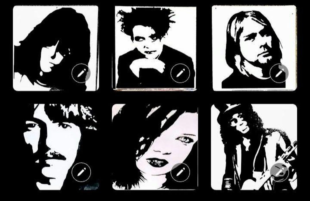 Custom Prints: Prince, David Bowie, Joey Ramone, Robert Smith, Kurt ...