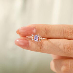 14k Lavender Amethyst Gemstone Proposal Ring Womens Natural Inspired ...