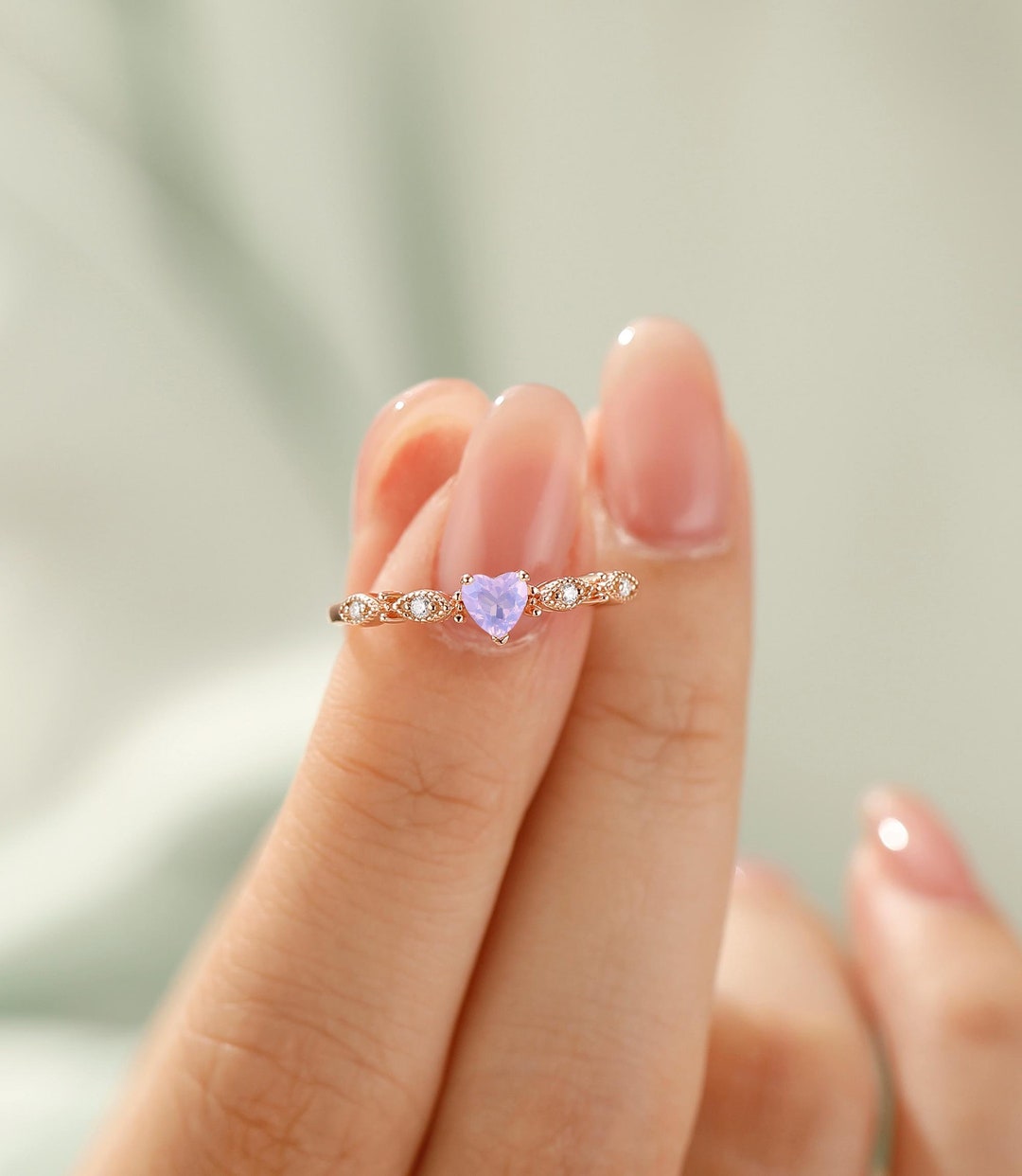 Amethyst Anniversary Birthday Gift for Her 4mm Hearted Shaped Natural ...