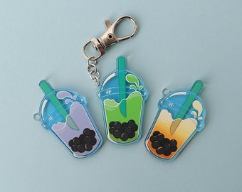 Thai Tea Boba Keychain - Etsy