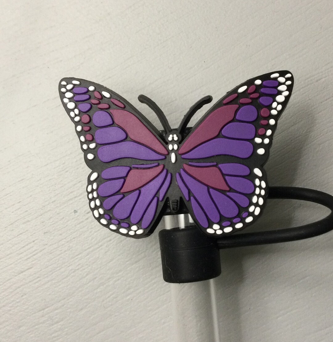 Purple Butterfly XL Straw Topper - Etsy