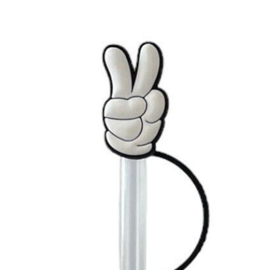 Mickey Mouse Peace Sign Straw Topper - Etsy