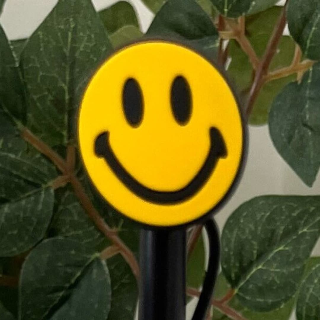 Smiley Face Happy Face Straw Topper - Etsy
