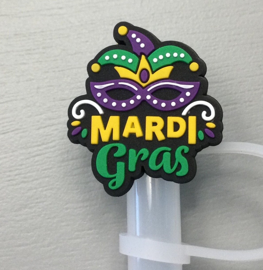 Mardi Gras Straw Topper - Etsy