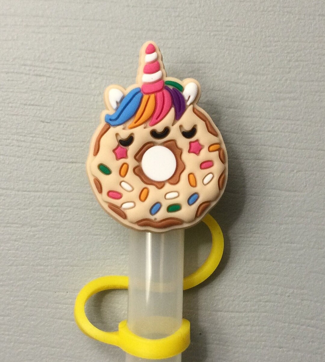 Donut Unicorn Straw Topper - Etsy