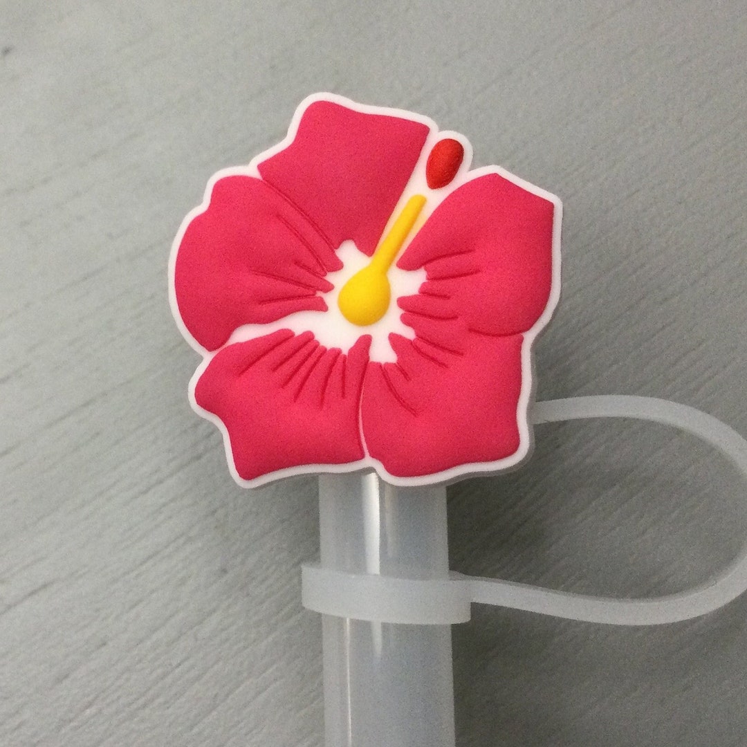 Hibiscus Flower Straw Topper - Etsy