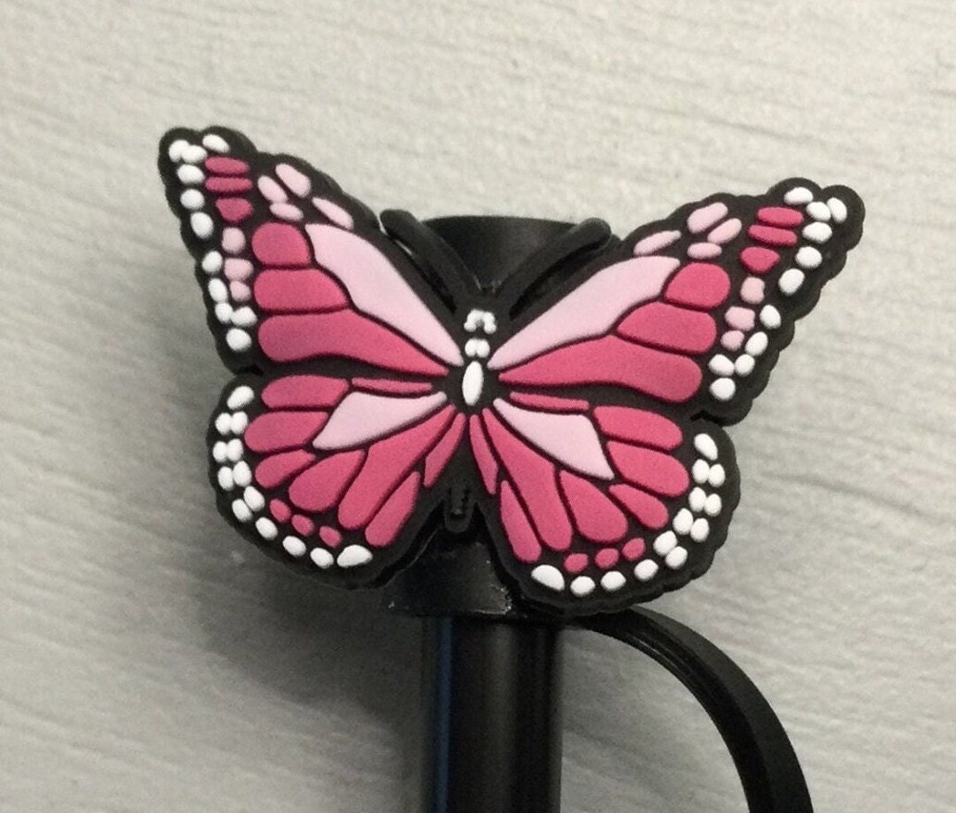 Pink Butterfly Straw Topper - Etsy
