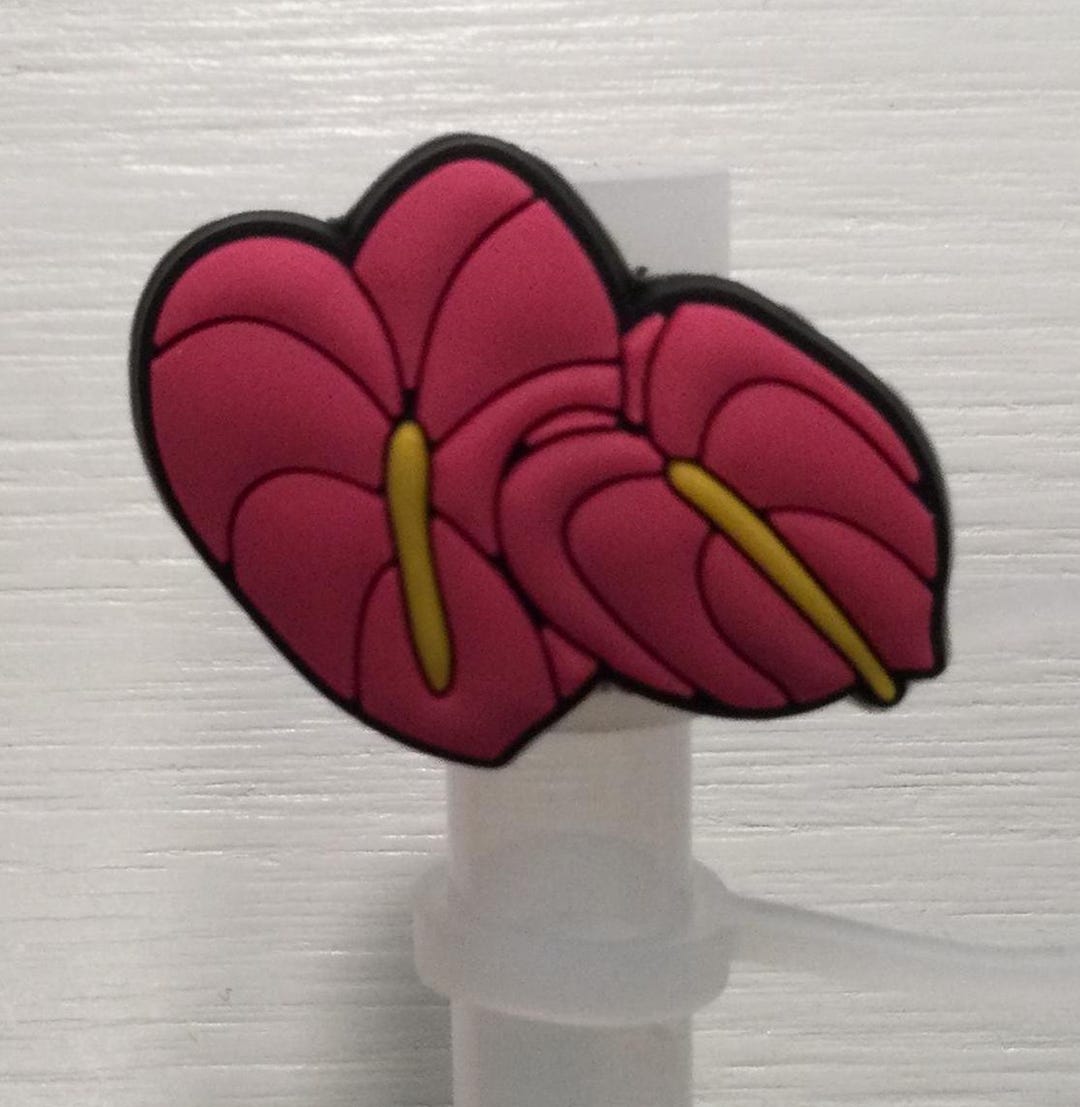 Anthurium Flower Straw Topper - Etsy