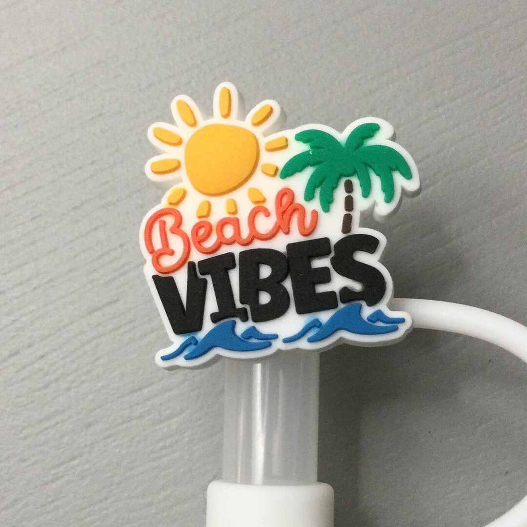 Beach Vibes Straw Topper - Etsy