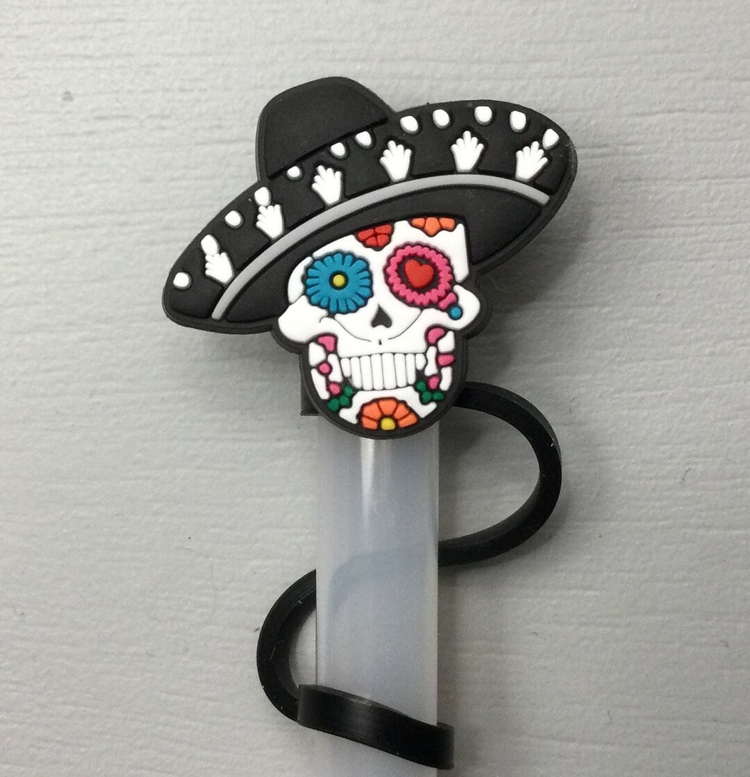 Day of the Dead Straw Topper Sugar Skull - Etsy