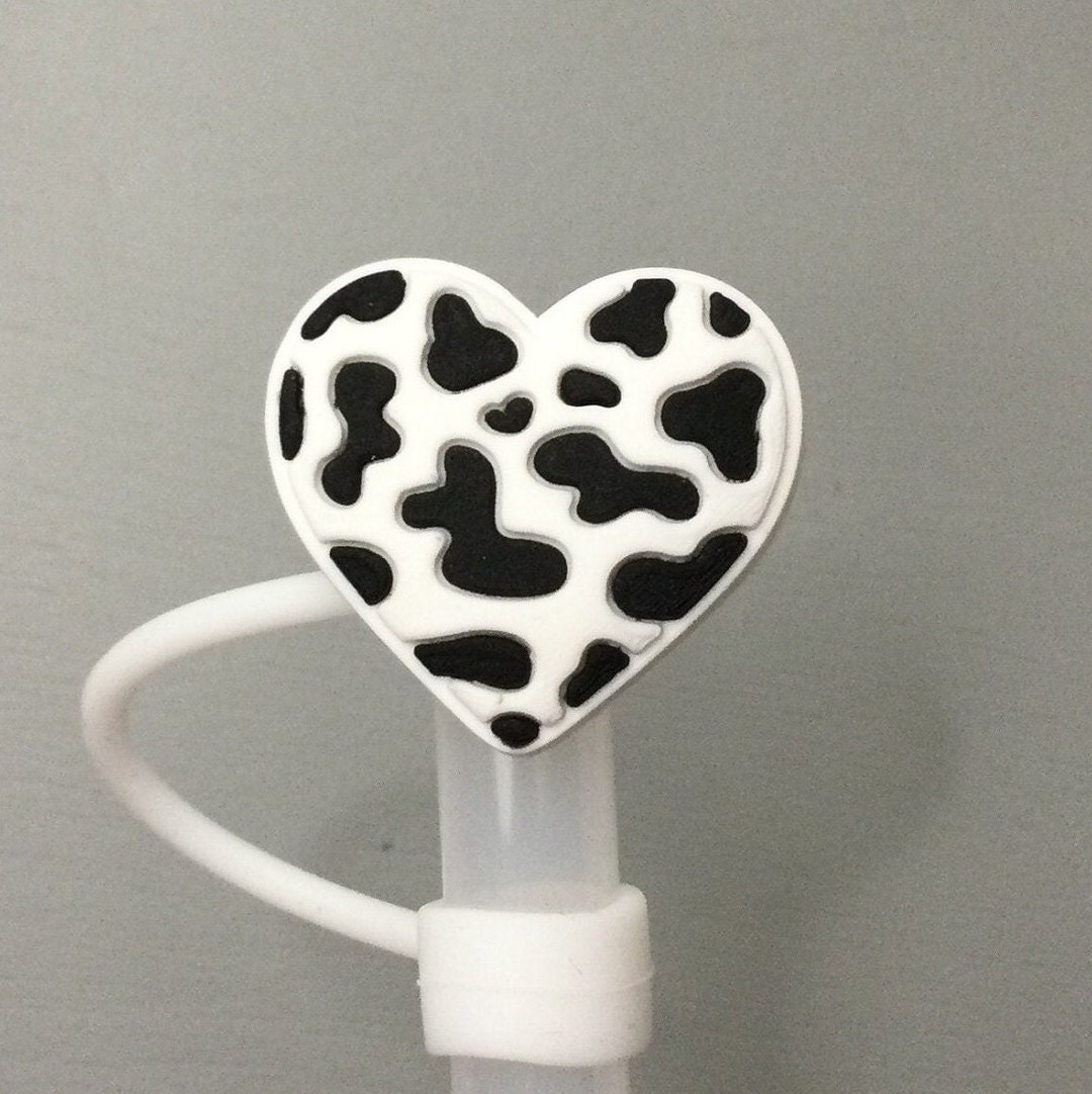 Cow Heart Straw Topper - Etsy
