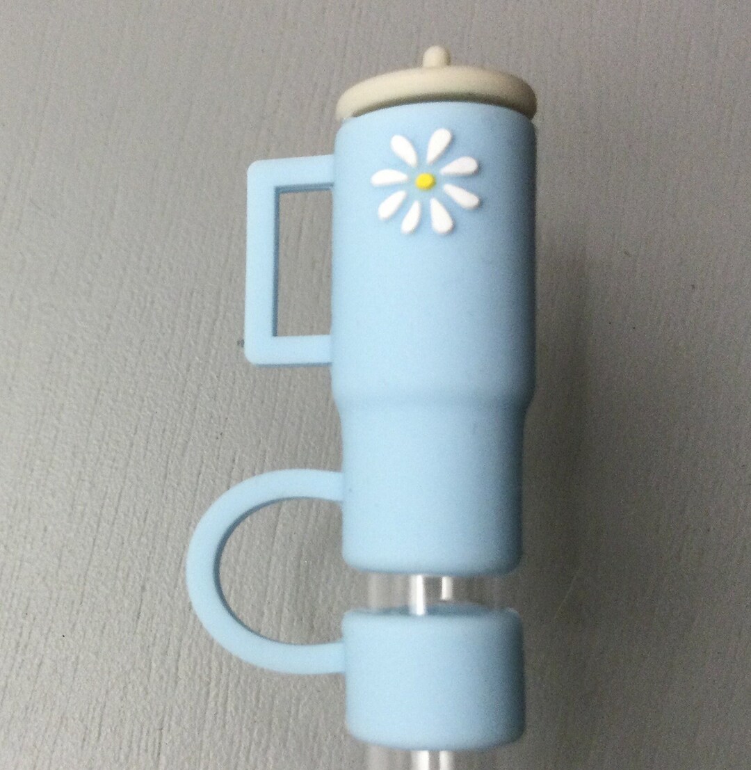Light Blue Cup Straw Topper - Etsy