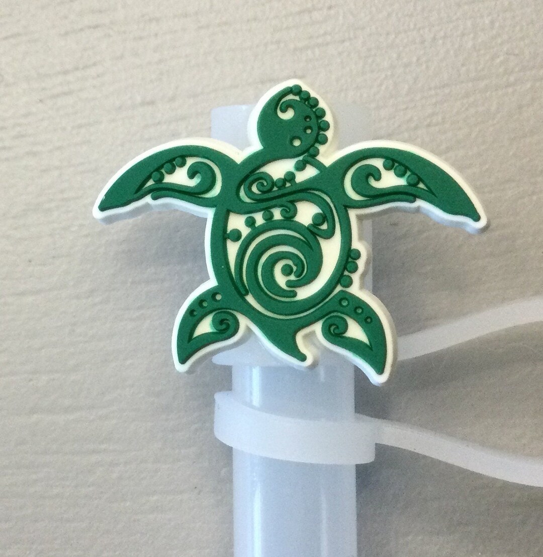 Tribal Sea Turtle Straw Topper - Etsy