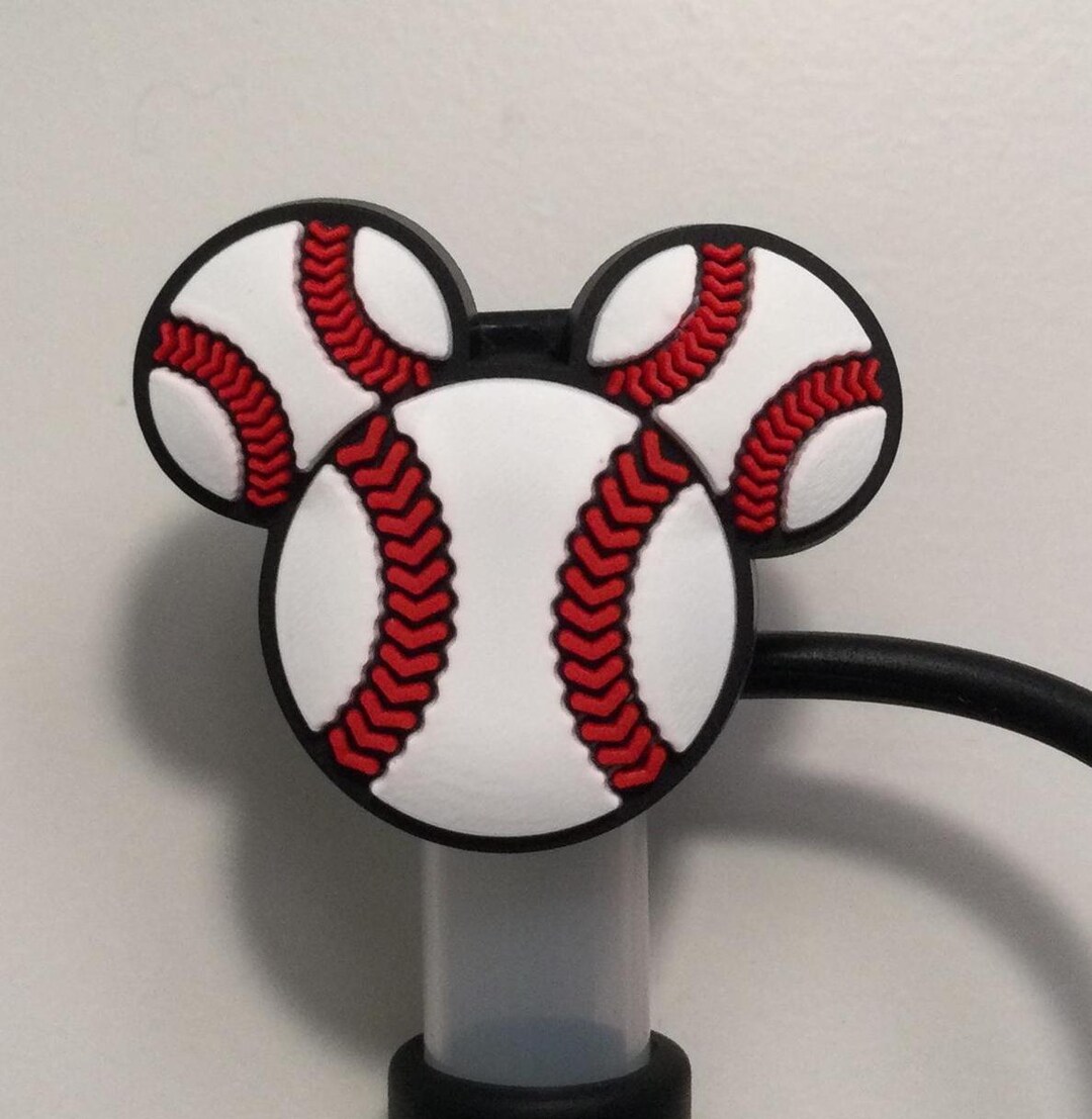 Mouse Baseball Straw Topper - Etsy
