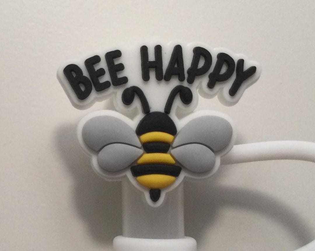 Bee Happy Straw Topper - Etsy