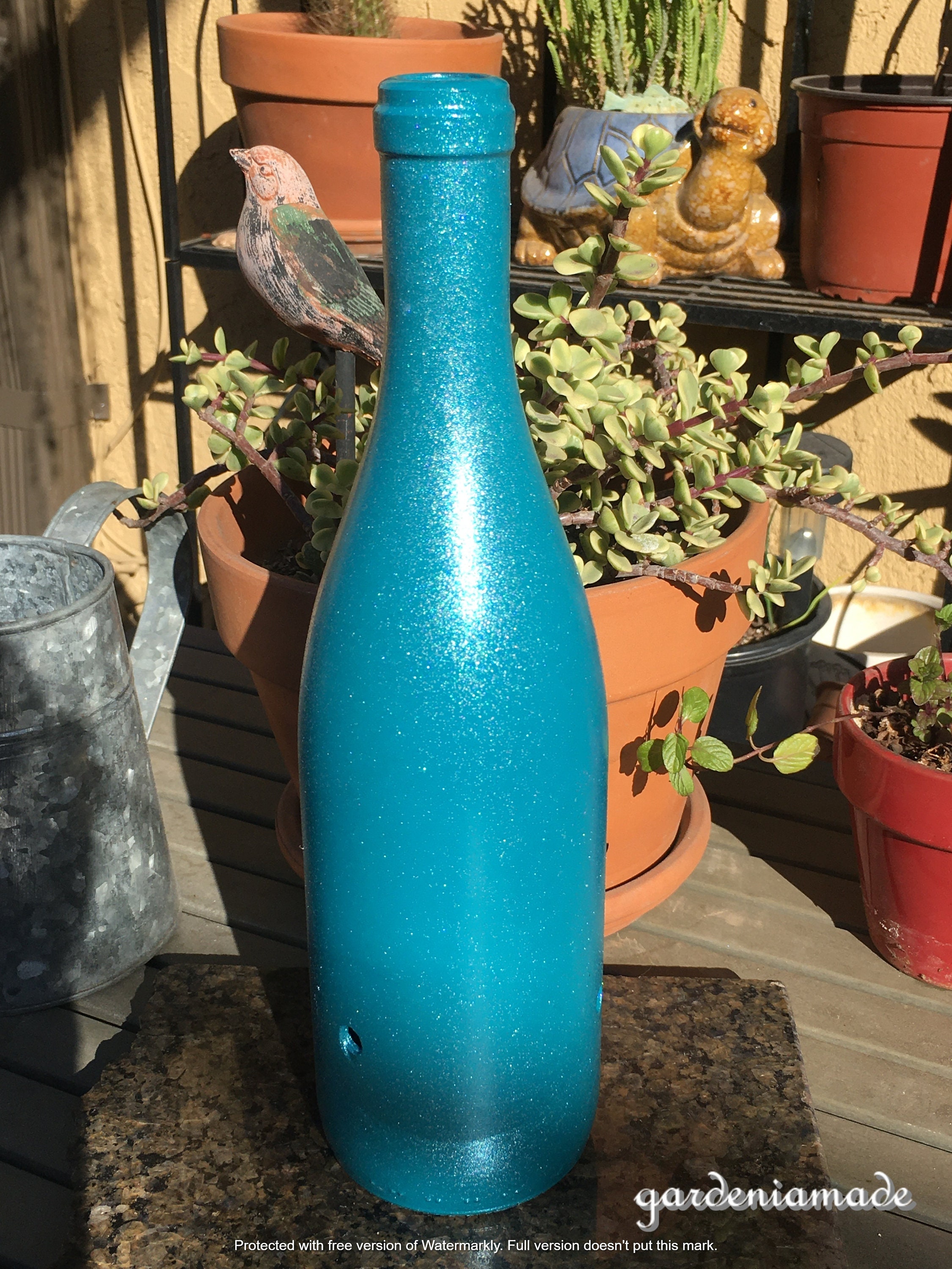 Smoking Incense Bottle| Sparkling Blue | Ashless Incense Holder ...