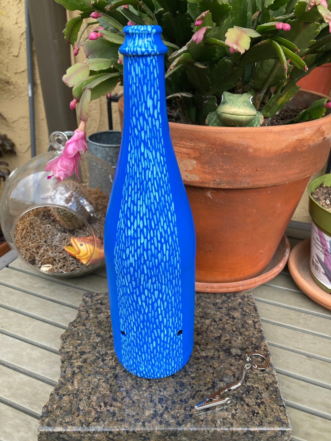 Smoking Incense Bottle Blue on Blue Ashless Incense Holder - Etsy
