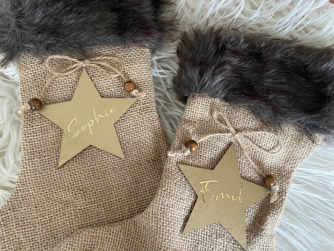 Personalized Santa Boot | Santa Stocking | Jute | With Name | Santa ...