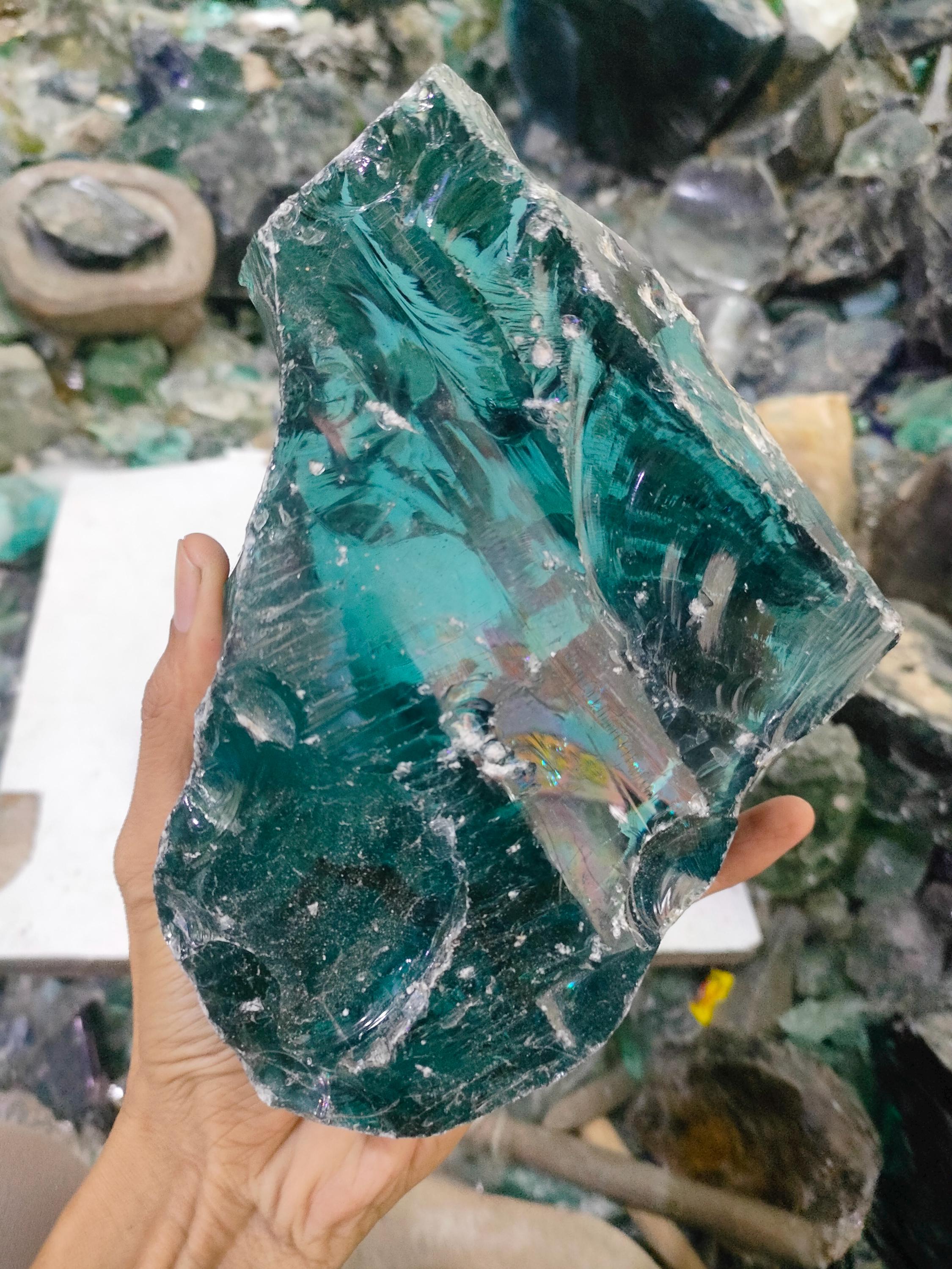 2920gr "super Quality Beautiful Dark Aquamarine" of Andara Crystal ...