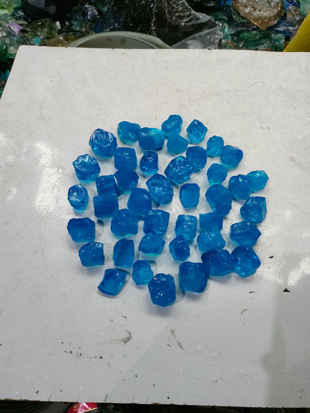 1kg(sp63)42pcs "special Rare Milk Jelly Blue White of Andara Crystal ...
