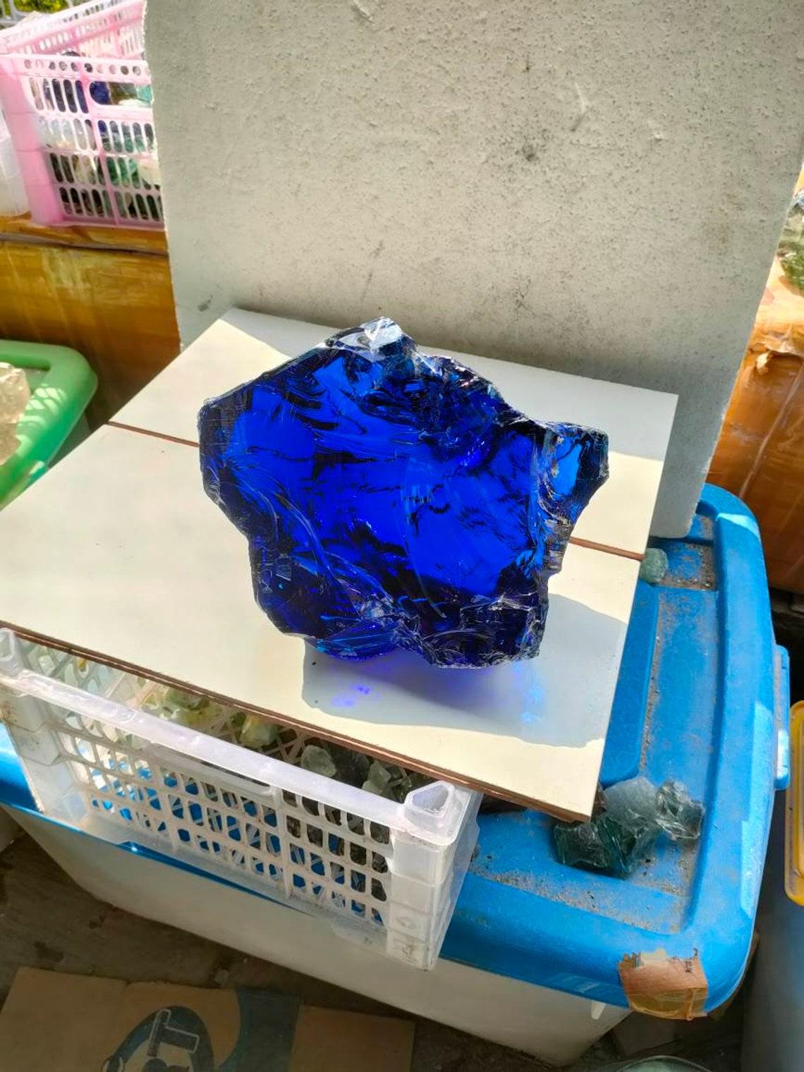 Super Promo 4.0kgg048 Perfect Shape rare Deep Blue Sea/dark Blue of ...