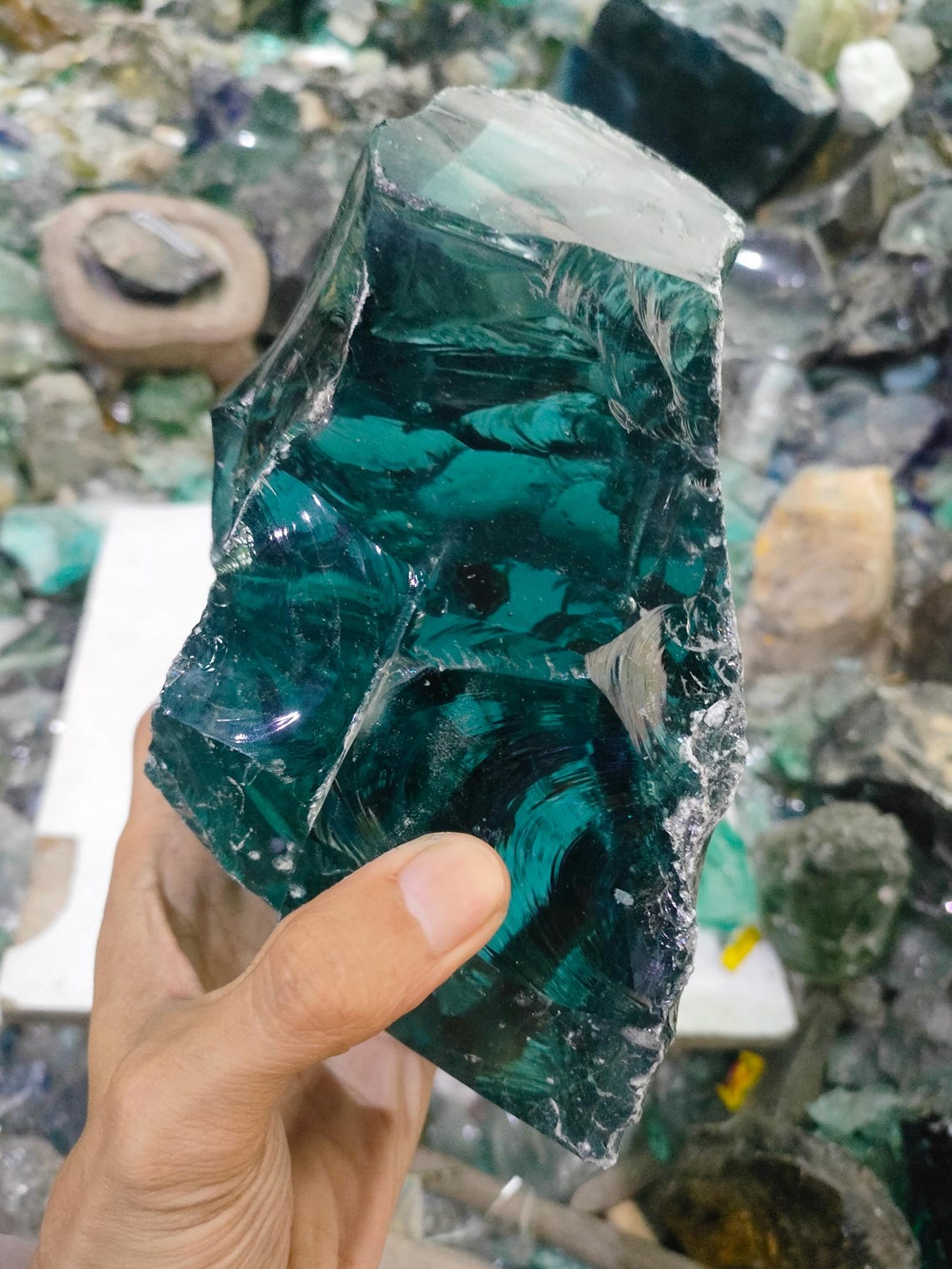 2920gr "super Quality Beautiful Dark Aquamarine" of Andara Crystal ...