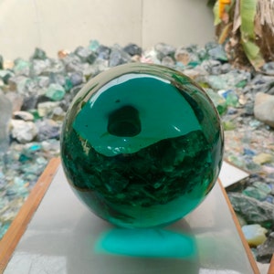 16.2kg(297b) Smooth Surface 24cm Big Tosca/tale Green Motifs Sphere ...