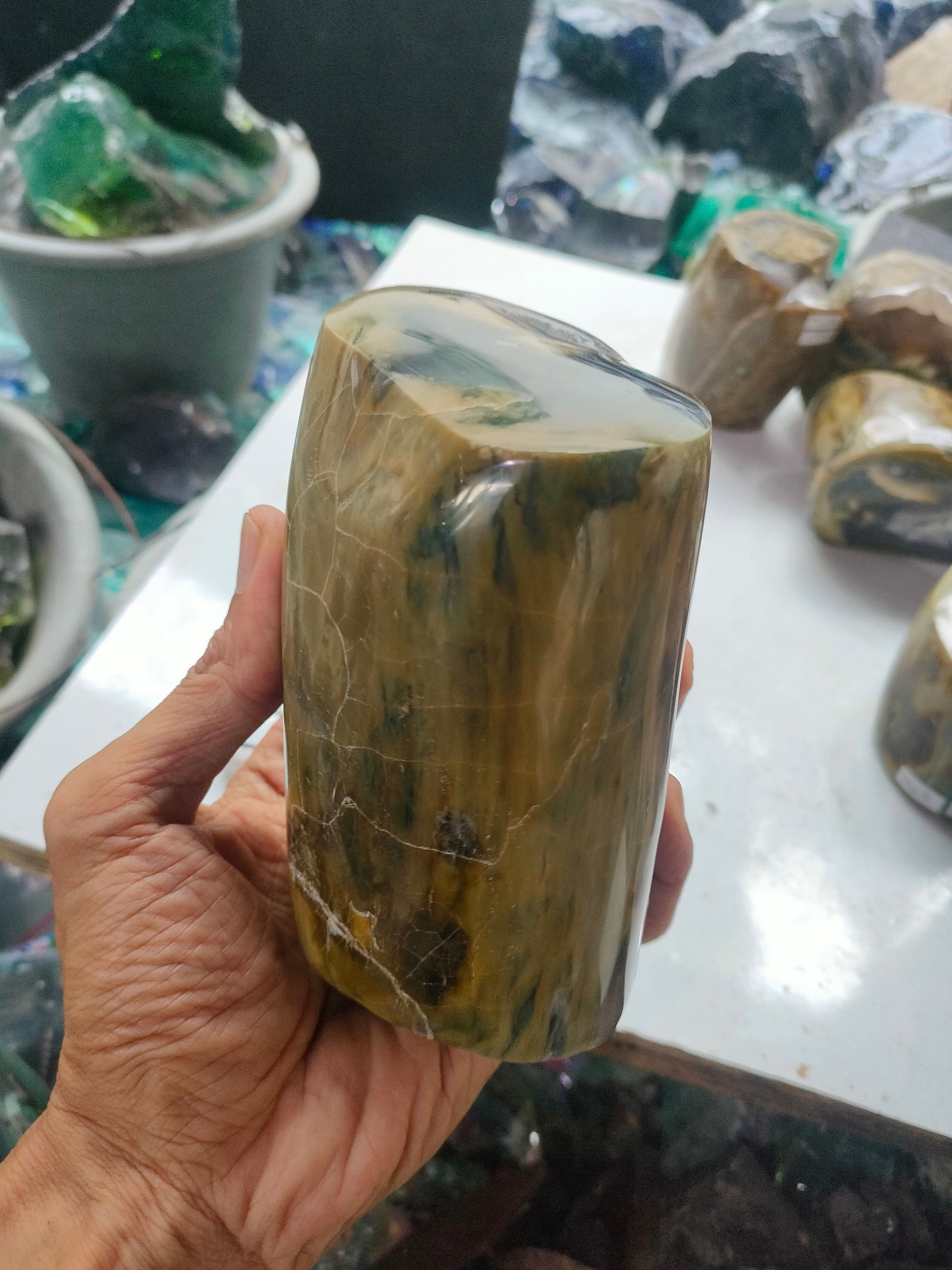 1.24kg(fs.05) "georgious Small Rare Brown Green Crystalized Petrified ...
