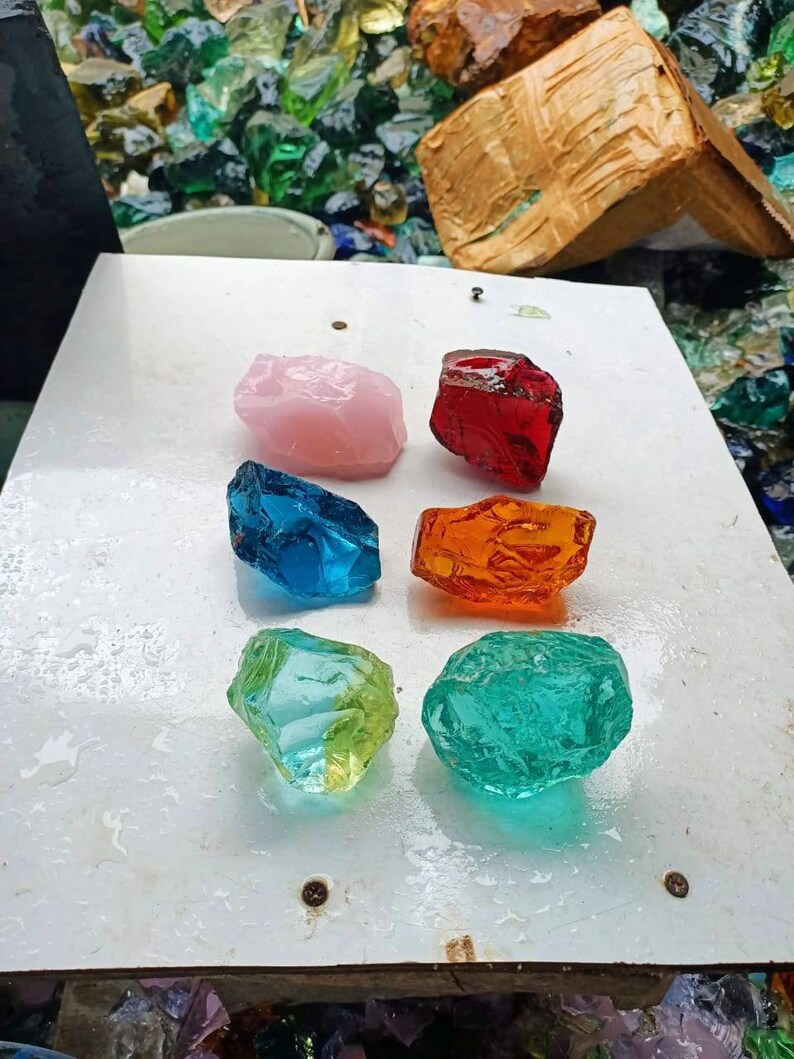 1.3kg(208b)6pcs "big Size Rare Colours Collection" of Andara Crystals ...