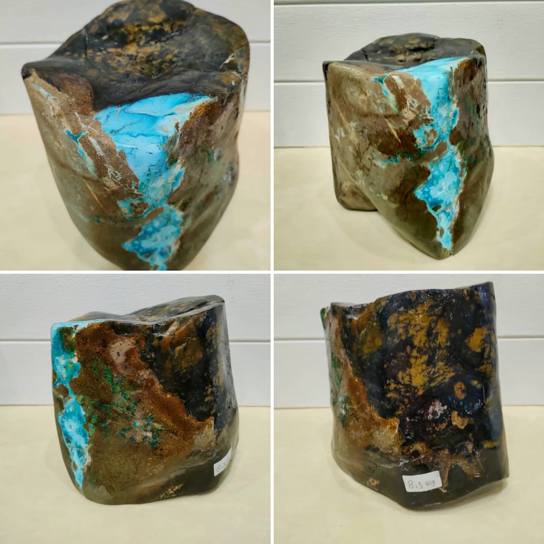 8.3kgs "super Green Blue" Combination Black of Agatized Petrified Wood ...