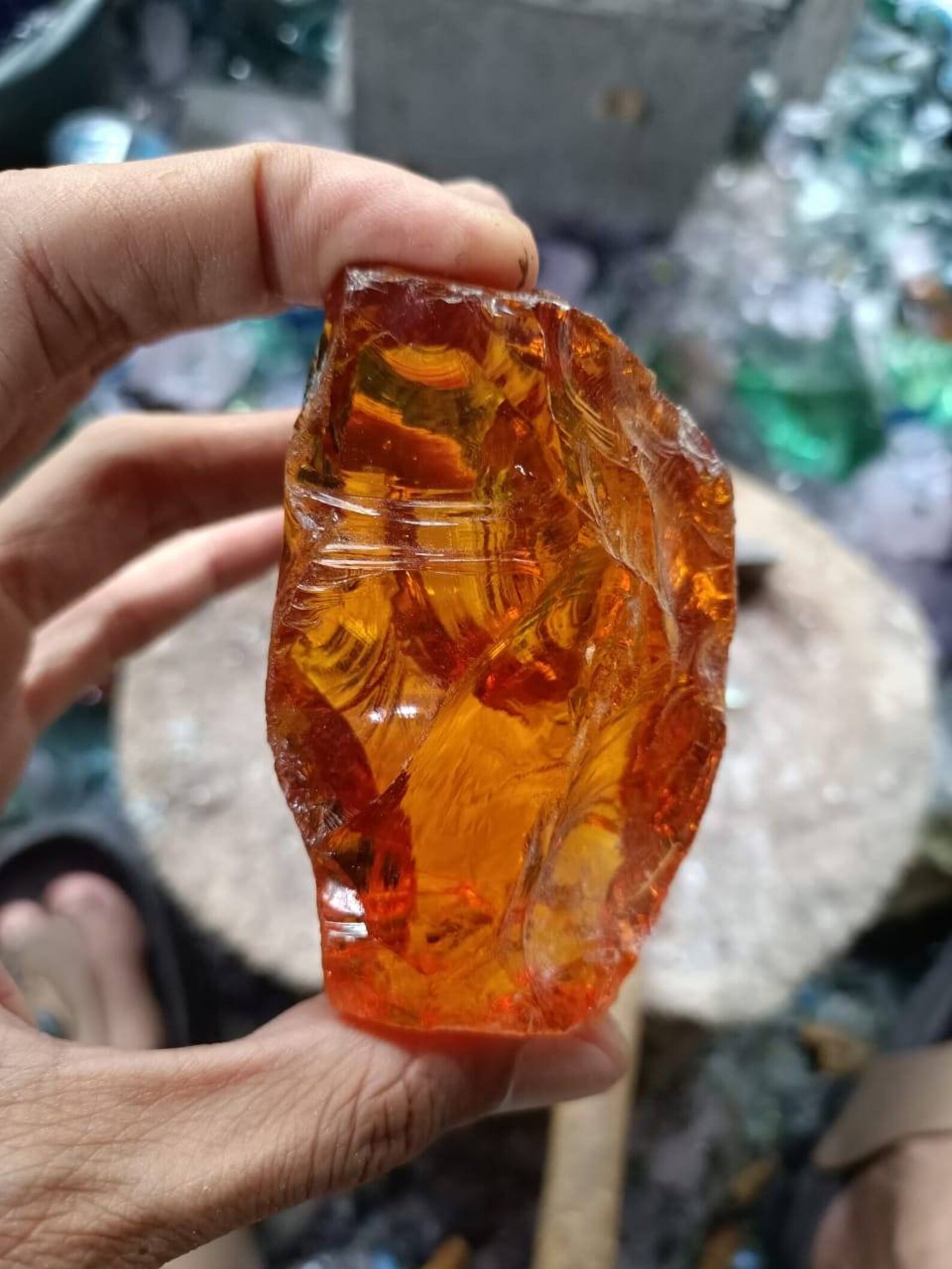 1.3kg(208b)6pcs "big Size Rare Colours Collection" of Andara Crystals ...