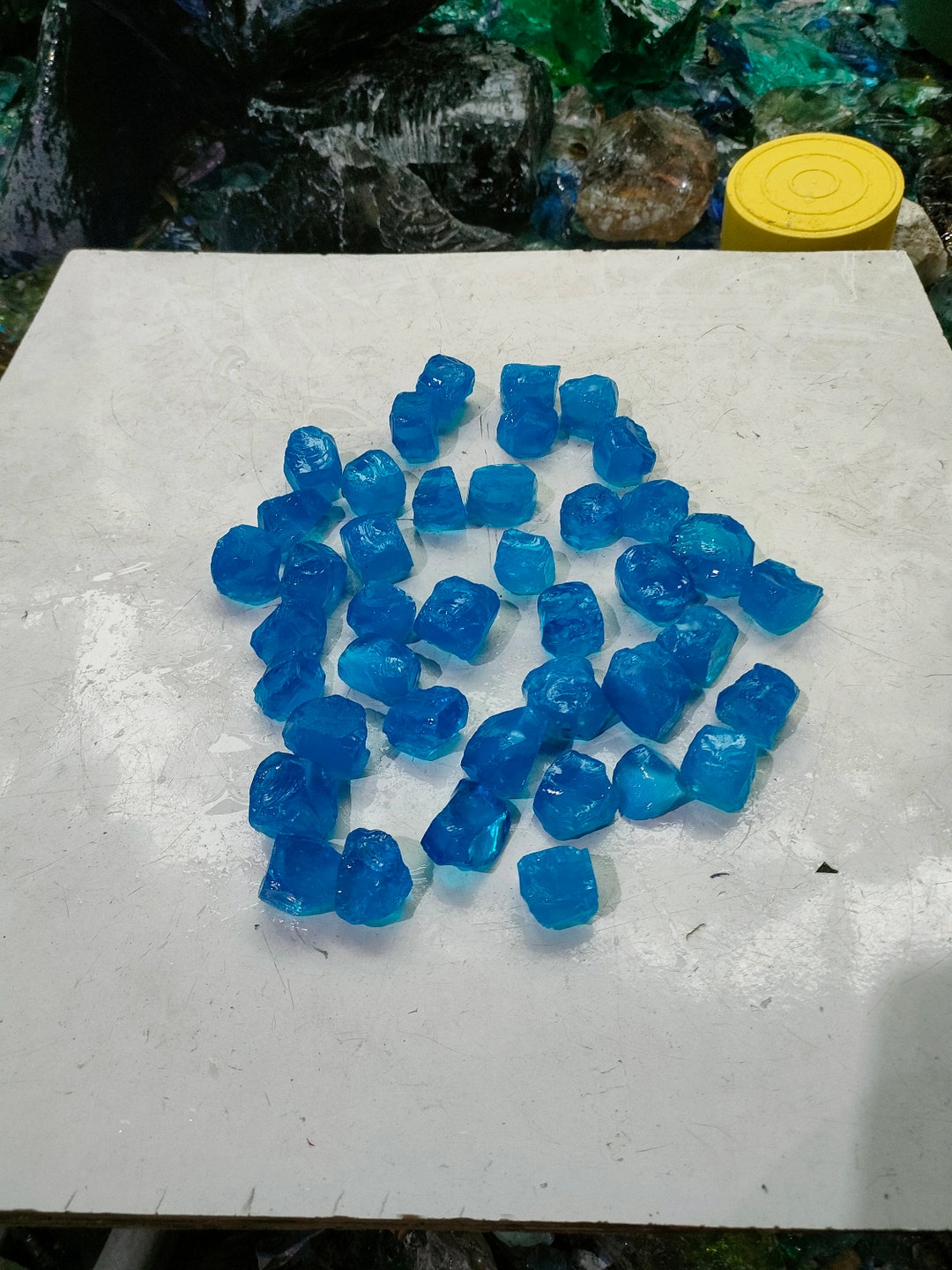 1kg(sp61)41pcs "special Rare Milk Jelly Blue White of Andara Crystal ...