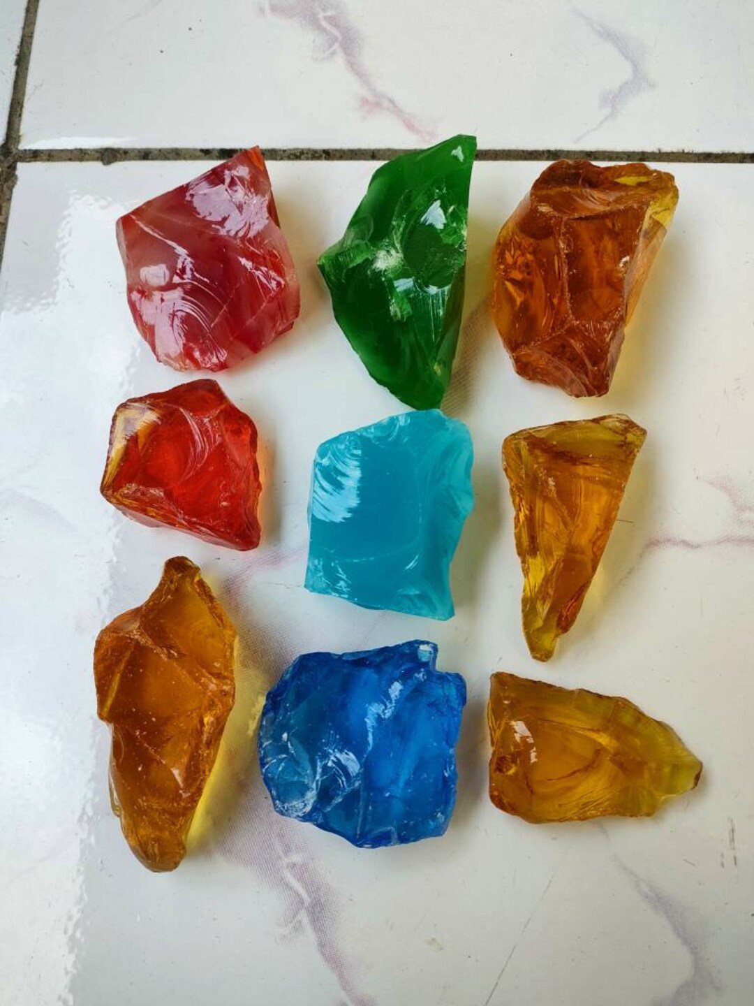 1.4kgs/62-265gr in 9pcs "special Mix Rare Big Size" Orange,opake Blue ...