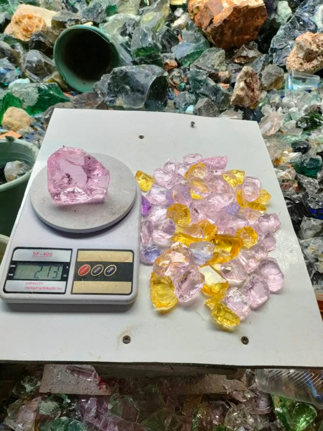 1.2kg(198b) Special Shard Extra Big Bright Pink, Gold and Purple " of ...