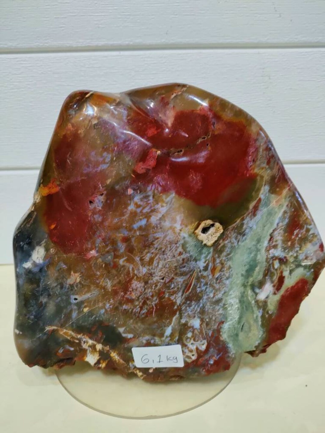 6.1kgs Medium Size "red Green White Combination Blue" of Agatized ...