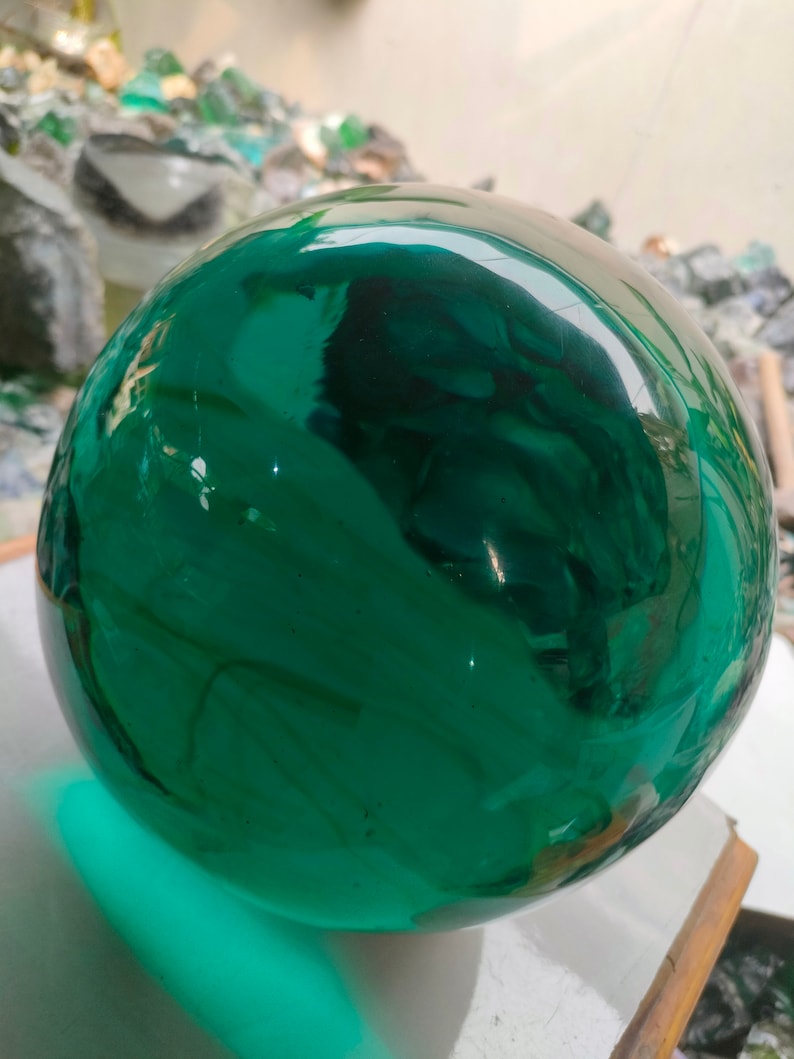 16.2kg(297b) Smooth Surface 24cm Big Tosca/tale Green Motifs Sphere ...