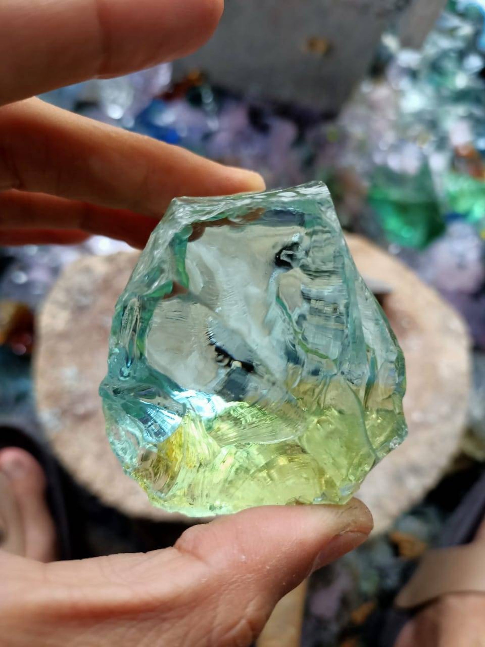 1.3kg(208b)6pcs "big Size Rare Colours Collection" of Andara Crystals ...