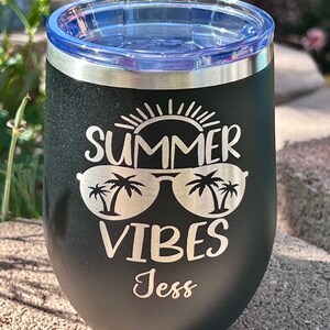 Personalized Summer Vibes Cup, Pool Side Tumbler, Backyard Party Cup ...