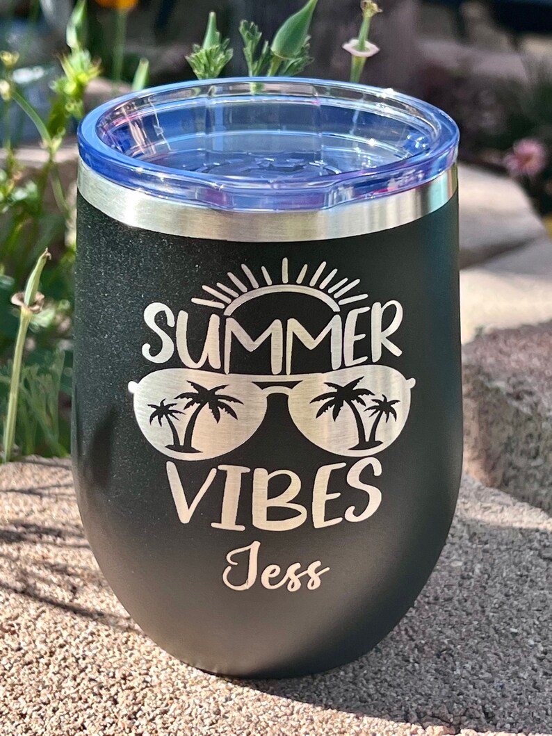 Personalized Summer Vibes Cup Pool Side Tumbler Backyard - Etsy