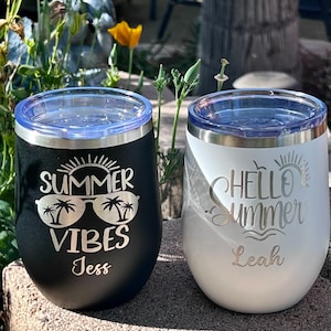 Personalized Summer Vibes Cup, Pool Side Tumbler, Backyard Party Cup ...