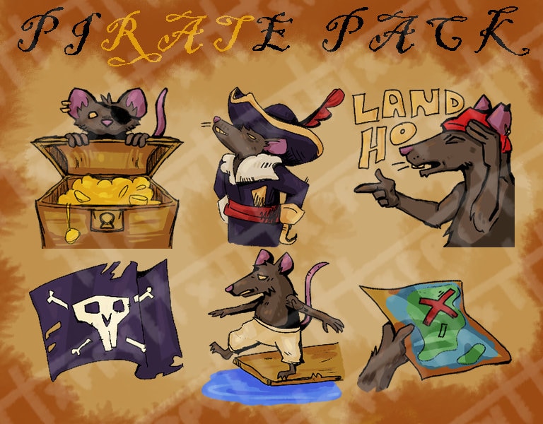 Pirate Rat Emote Pack 4 | Twitch, Discord or Tiktok Emotes - Etsy