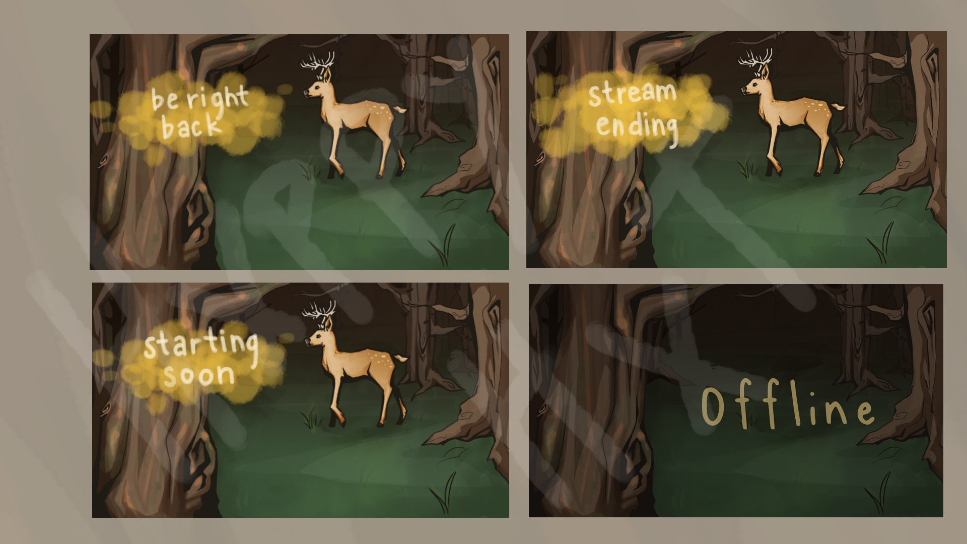 Animated Twitch Stream Package: Enchanted Forest Deer Overlay - Etsy