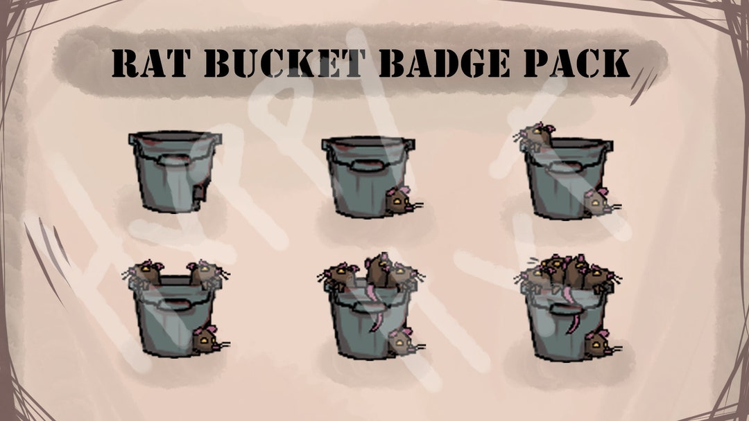 Rat Bucket Badge Pack | Twitch Sub/bit Badges or Emotes - Etsy