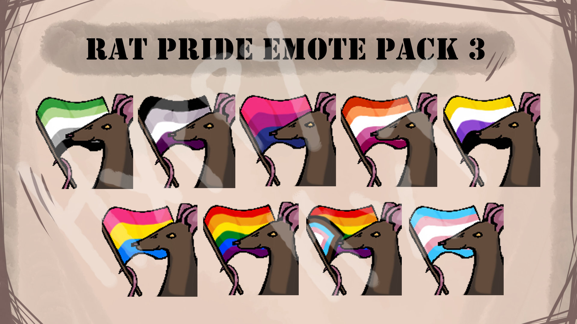 Rat Pride Emote Pack 3 | Twitch, Discord, or Tiktok Emotes - Etsy