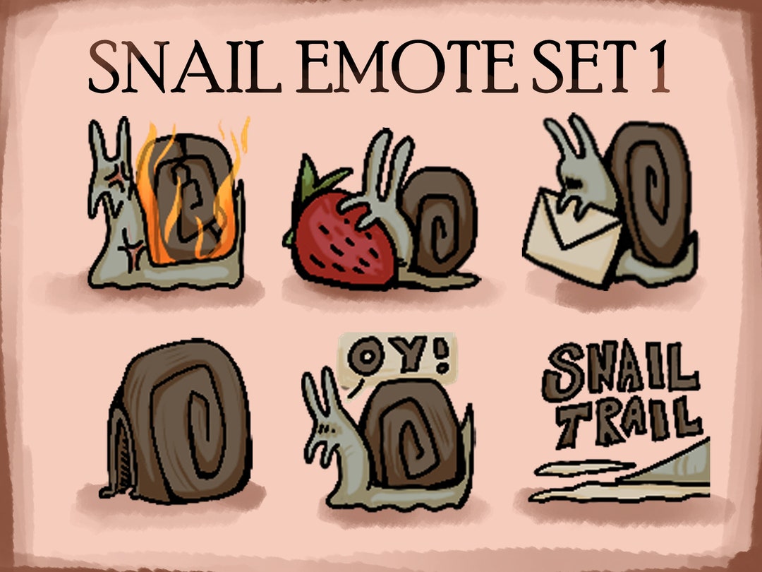 Snail Emote Pack 1 | Twitch, Discord, or Tiktok Emotes - Etsy