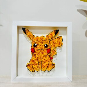 Pickachu Paper Flower Shadowbox || Customized Gift - Etsy