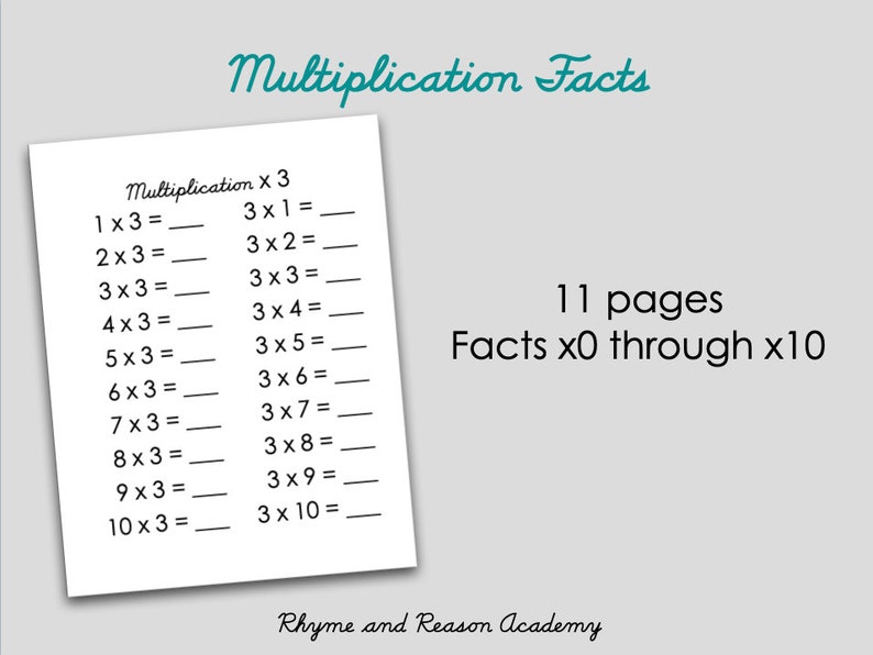 Montessori Math Facts Lower Elementary Multiplication - Etsy Canada
