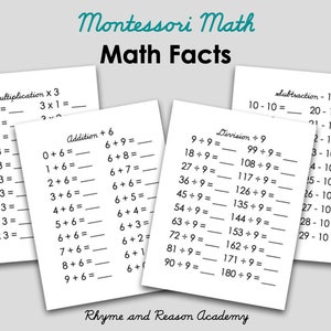 Montessori Math Facts Lower Elementary Multiplication - Etsy Canada